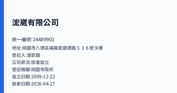 浤崴有限公司的照片-統編 24489901(桃園市) 公司登記資料與營業項目詳細圖表