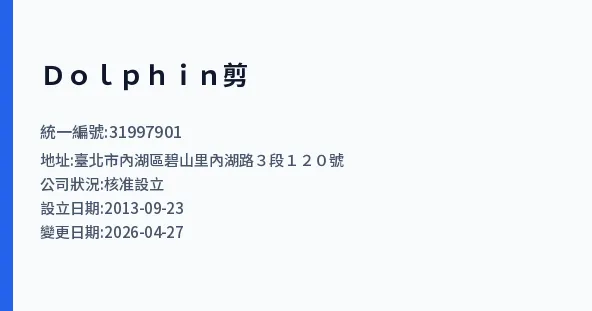 Dolphin剪的照片-統編 31997901(臺北市) 公司登記資料與營業項目詳細圖表