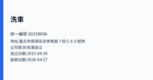 洗車的照片-統編 42329006(臺北市) 公司登記資料與營業項目詳細圖表