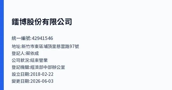 鐳博股份有限公司的照片-統編 42941546(新竹市) 公司登記資料與營業項目詳細圖表