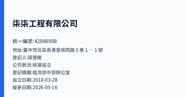 柒柒工程有限公司的照片-統編 42948908(臺中市) 公司登記資料與營業項目詳細圖表