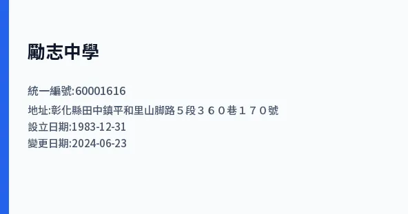 勵志中學的照片-統編 60001616(彰化縣) 公司登記資料與營業項目詳細圖表