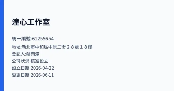 潼心工作室的照片-統編 61255654 公司登記資料與營業項目詳細圖表