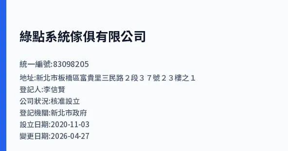 佑昇系統傢俱有限公司的照片-統編 83098205(新北市) 公司登記資料與營業項目詳細圖表