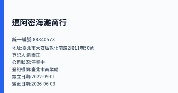 邁阿密海灘商行的照片-統編 88340573(臺北市) 公司登記資料與營業項目詳細圖表