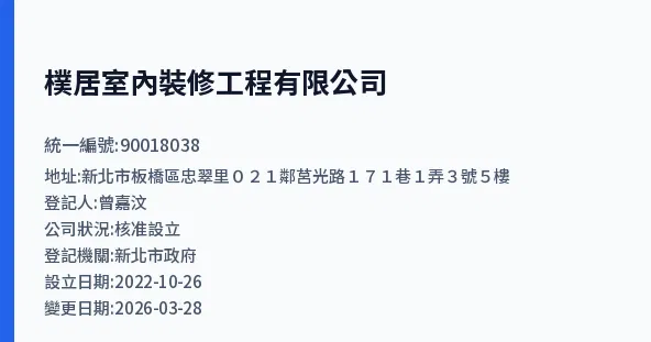 樸居室內裝修工程有限公司的照片-統編 90018038(新北市) 公司登記資料與營業項目詳細圖表