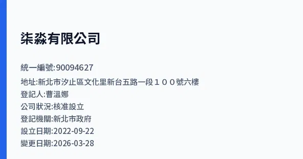 柒淼有限公司的照片-統編 90094627(新北市) 公司登記資料與營業項目詳細圖表