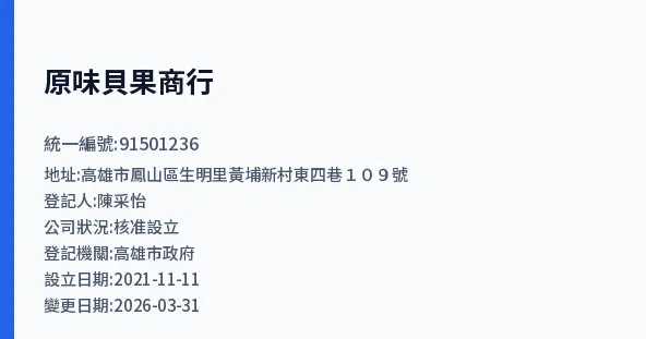 原味貝果商行的照片-統編 91501236(高雄市) 公司登記資料與營業項目詳細圖表