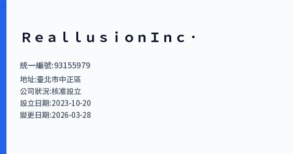 Reallusion Inc.的照片-統編 93155979(臺北市) 公司登記資料與營業項目詳細圖表