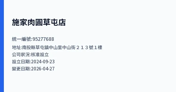 施家肉圓草屯店的照片-統編 95277688(南投縣) 公司登記資料與營業項目詳細圖表